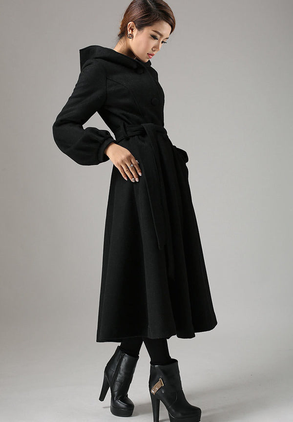 Red Wool Swing Coat with big hood 0394 – XiaoLizi